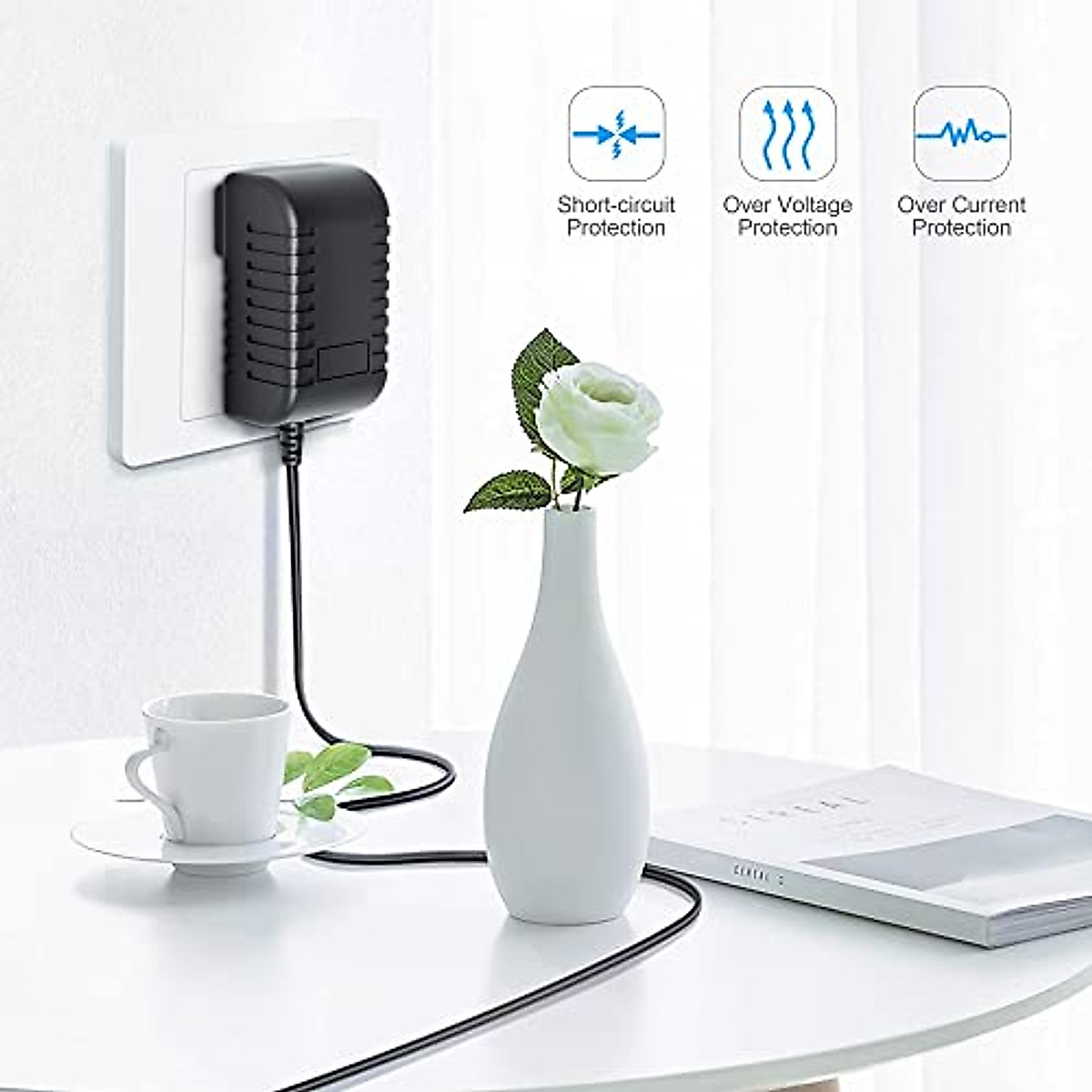 J-ZMQER AC/DC Adapter Compatible with Hitachi Digital 8 Hi8 8mm Video Camcorder VCR VM-AC80A VM-AC82A VM-AC82R VM-AC83A VM-ACE4A Power Supply Cord Charger PSU