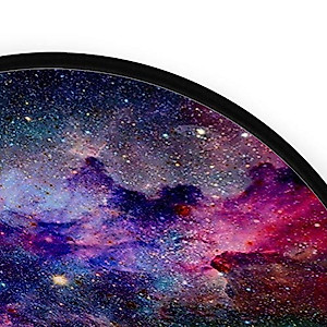My Daily Colorful Galaxy Star and Nebula Universe Round Area Rug for Living Room Bedroom Kids Playing Rug Polyester Yoga Floor Mat 3' Diameter