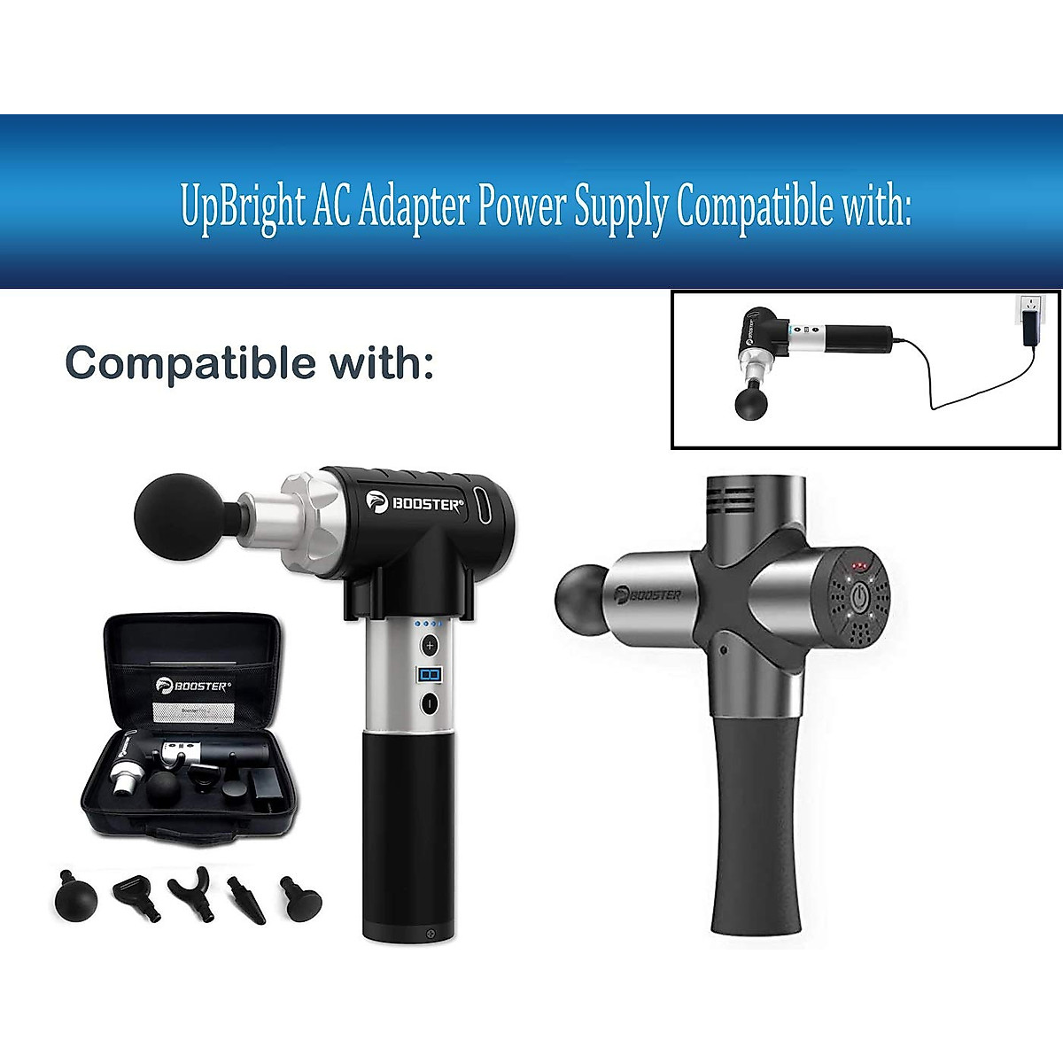 UpBright 24V AC/DC Adapter Compatible with Booster Pro 2 3 Pro2 Pro3 P2 Pro E JUFIT Fascia Cotsoco VIWIK Lpysfw Massage Gun 24VDC 1A DC24V 1000mA 24.0V 1.0A 24W 24 V Power Supply Cord Battery Charger