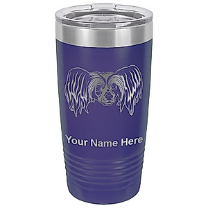 LaserGram 20oz Vacuum Insulated Tumbler Mug, Chinese Crested Dog, Personalized Engraving Included (Dark Purple)