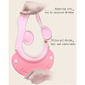 Shower Cap for Kids, Baby Shower Cap bath wash Shampoo rinser shield Hat Adjustable head hair Visor Protection Toddler and Children,Prevent water from entering eyes and ears(Blue)