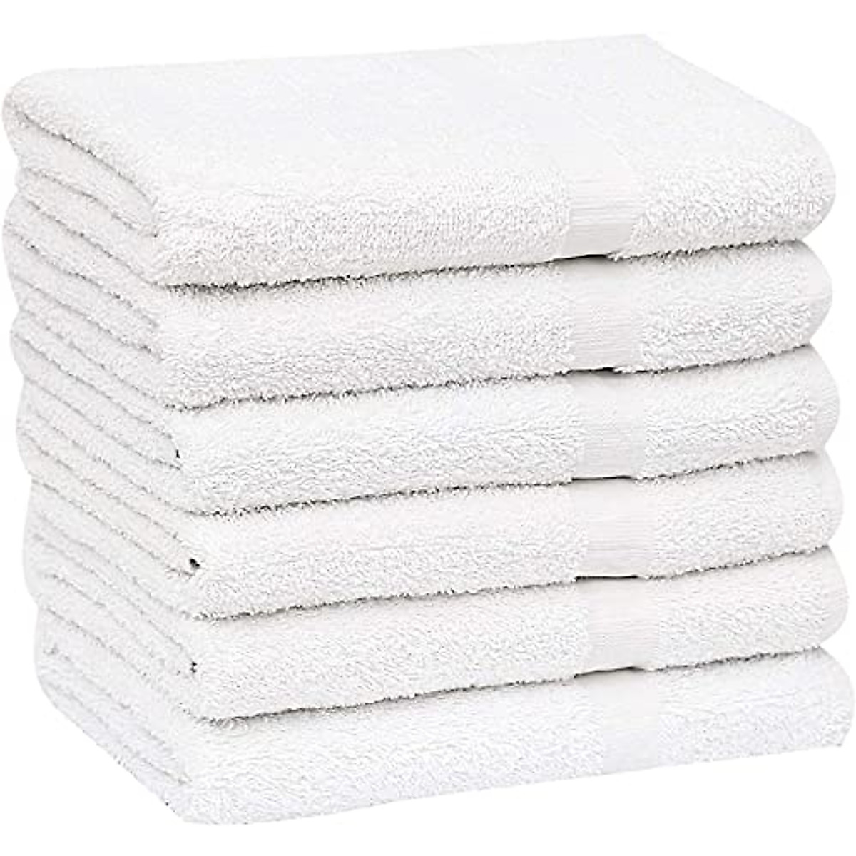GOLD TEXTILES Bulk Bath Towels White 12 Pack (22x44 Inches) Economy Light Weight Easycare