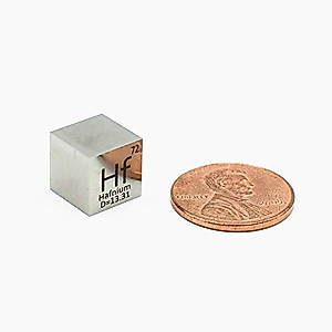 Polished Tungsten Cube 10mm 99.95% Metal Cubes for Element Collections Lab Experiment Material Hobbies Simple Substance Block Display DIY (Hafnium)
