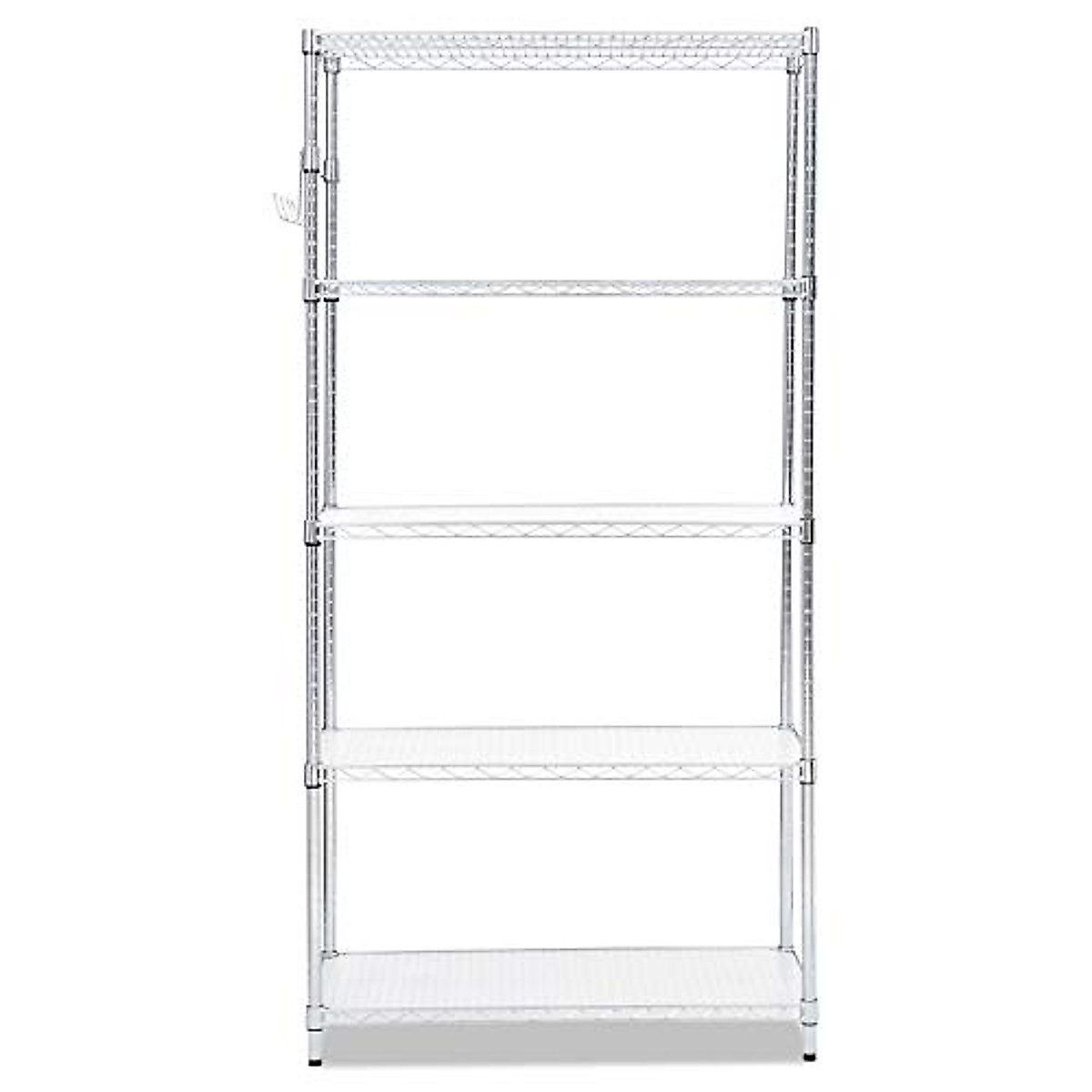 Alera SW653618SR 36 in. x 18 in. x 72 in. Five-Shelf Wire Shelving Kit with Casters and Shelf Liners - Silver