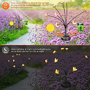 2PC Solar Garden Lights-Solar Swaying Light by Wind,Solar Outdoor bee Lights，Solar Garden Decorative Lights Yard Patio Pathway Decoration