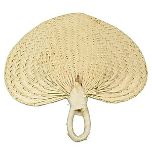 Fun Express Natural Straw and Raffia-Brown | Pack of 12 Hand Fan, 12 Pieces