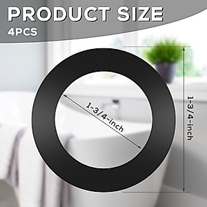 4 Pcs 1-3/4-Inch by 2-5/8-Inch Rubber Gasket for Tub Drain Shoe Tub Overflow Gasket Silicone Bathtub Drains Seal