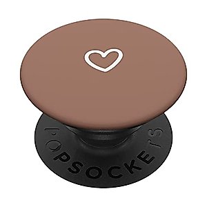 Brown Minimalist Hand Drawn Heart PopSockets Swappable PopGrip