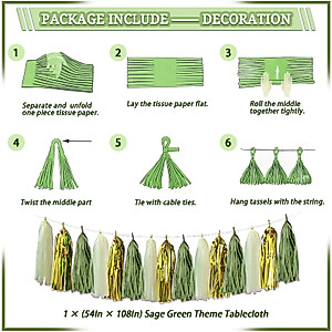 LFSTGN 209 Pcs Sage Green Baby Shower Decorations, Neutral baby shower decor Supplies - "OH BABY" Banner, Balloon, Tableware with Eucalyptus Leaf for 25 Guests