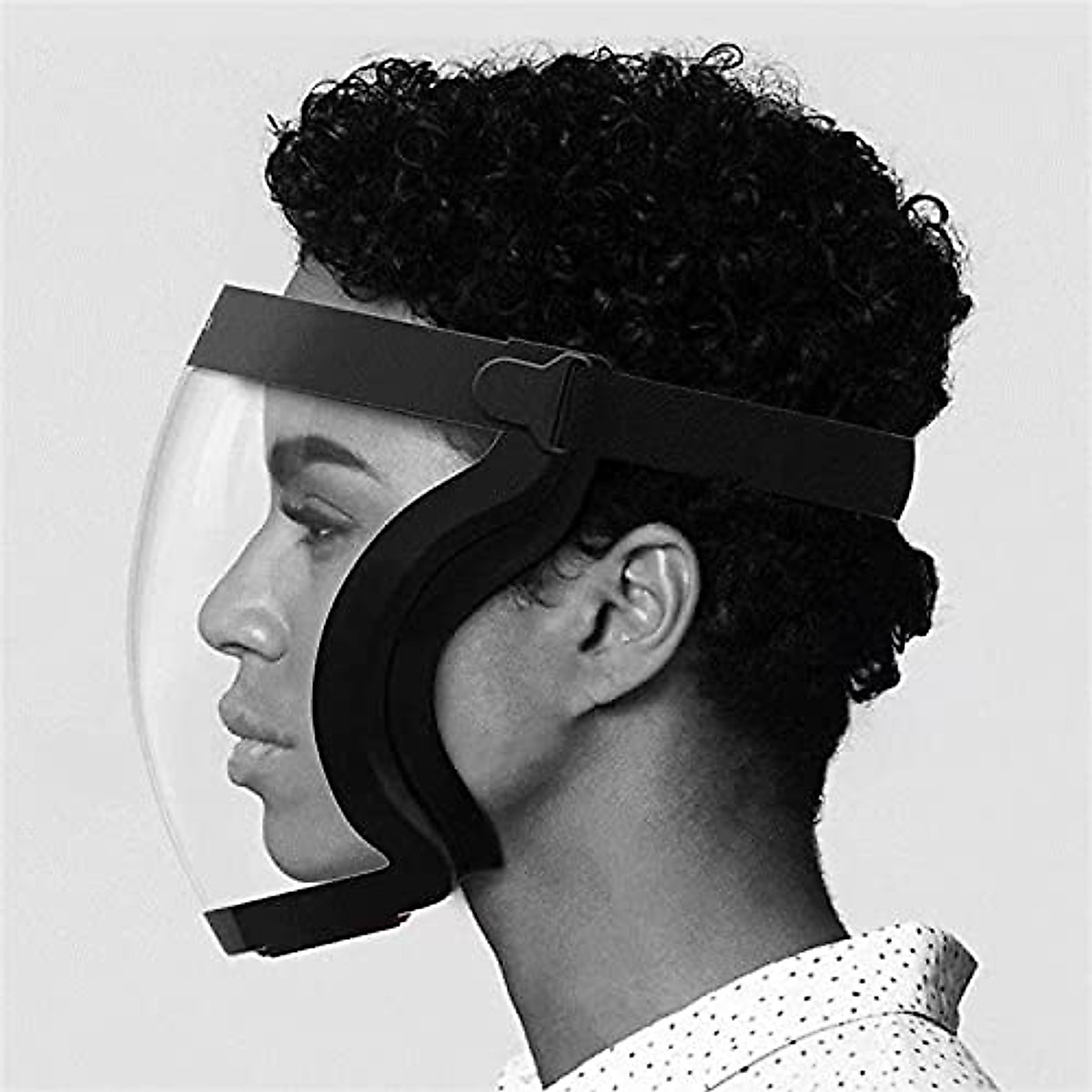 Full Face Shield, Super Protective Anti-Fog Transparent High-Definition Face Shield for Adults (Black)