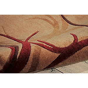 Nourison Somerset Abstract Beige 2' x 5'9" Area-Rug, Easy-Cleaning, Non Shedding, Bed Room, Living Room, Dining Room, Kitchen (2x6)
