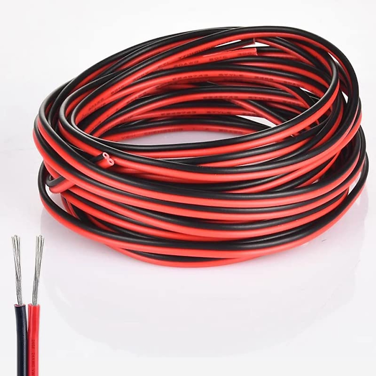 Dobertry RV Light Extension Cable Wire Cord for Led Interior Light Bar Strip Lights, 66ft 22awg Wires for RV Camper Motorhome Travel Trailer Cargo Van Cabinet Ceiling Dome Awning Porch underglow Light