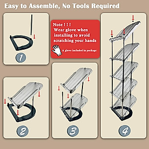 Patinao 2 Pack Sloping Narrow Shoe Rack 5 Tiers - Free Standing Vertical Shoes Racks for Small Spaces and Corner, Shoe Storage Organizer for Entryway, Tall Slim Shoe Shelf Cabinet for Shoes and Boots