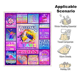 Volleyball Gifts for Teen Girls, Volleyball Blanket Gifts, Best Team Gifts for Volleyball Players, Volleyball Gift Ideas, Soft Warm Cozy Fuzzy Throw Blanket for Home Couch Sofa Bed 50"x 60"