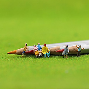 P150W 100pcs 1:160 Painted Figures N Scale Standing People Assorted Poses Model Trains