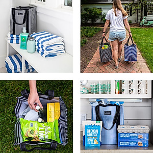 SCOUT Bagette Market Tote, Large Reusable Grocery Bag with Burst-Proof Bottom