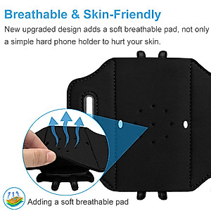 BUMOVE Rotatable Armband for iPhone 15 14 13 12 Pro Max Plus, Samsung Galaxy S24 S23 S22 Ultra Note, with Airpods Pro Holder Running Arm Band(Black)