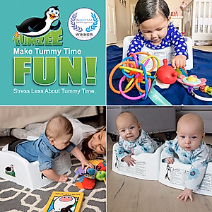 Tumzee Tummy Time Incline Tool – Making Tummy Time Fun – Frees Baby’s Arms to Play – Lets Baby See and Interact with World – Develops Baby’s Hand-Eye Coordination