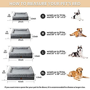 BFPETHOME Sofa Dog Beds for Large Dogs, Washable Large Dog Bed with Bolster, Orthopedic Large Dog Beds with Removable Covers & Waterproof Dog Bed for Pet
