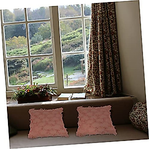 BESPORTBLE 2pcs Core for Shaped Covers Macrame Morocco Beding Design Pink Tassel Simple Cases Room Bed Lip Stylish Chic Hotel Protector Cotton Decor Chair Restaurant Pillowcase Practical