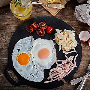 Victoria 15-Inch Cast Iron Tawa Dosa Pan, Pizza Pan with a Loop Handle, Crepe Pan Preseasoned with Flaxseed Oil, Made in Colombia