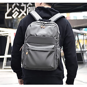 Lightweight Casual Laptop Backpack for Men and Women, MCWTH Sport Backpacks Travel College School Bookbag (Grey)