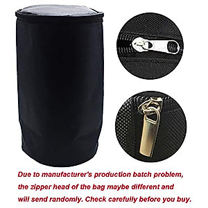 Sovenny Multifunction Cylinder Zippered Canvas Pen Bag Pencil Marker Case Stationary Storage Bottle Travel Cosmetic Bag