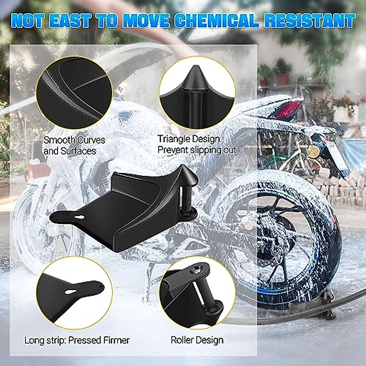 SHINEHOME 4 Pcs Car Hose Guide, Car Detailing Supplies Cleaning Tools Hose Guides for Car Washing, Tire Hose Roller Preventing Car Wash Hose Stuck Under The Tires, for All Types of Wheels (Black)