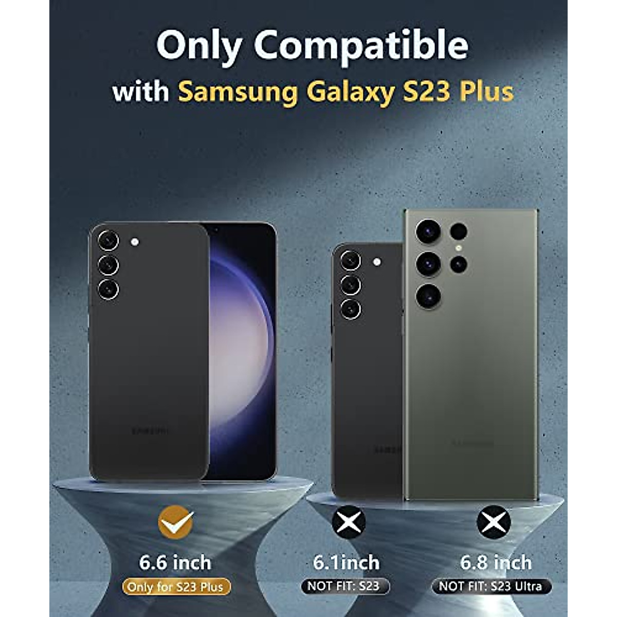 FNTCASE Samsung Galaxy S23+ 5G: Translucent Drop Proof Protection Phone Case | Dual Layer Rugged TPU Bumper Cover