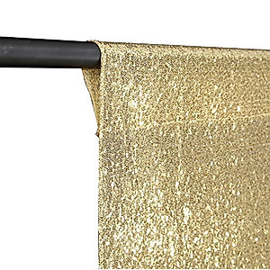 SquarePie Sequin Backdrop Curtain Not See Through Background for Wedding Party 6FT x 8FT Gold
