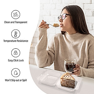 MT Products Clear Plastic Square Hinged Food Container, 5" Length x 5" Width x 2.75" Depth (40 Pieces) and Aluminum Foil 9 in x 13 Pans Half Size Medium 40 Gauge Table Tin Pans (25 Pieces)