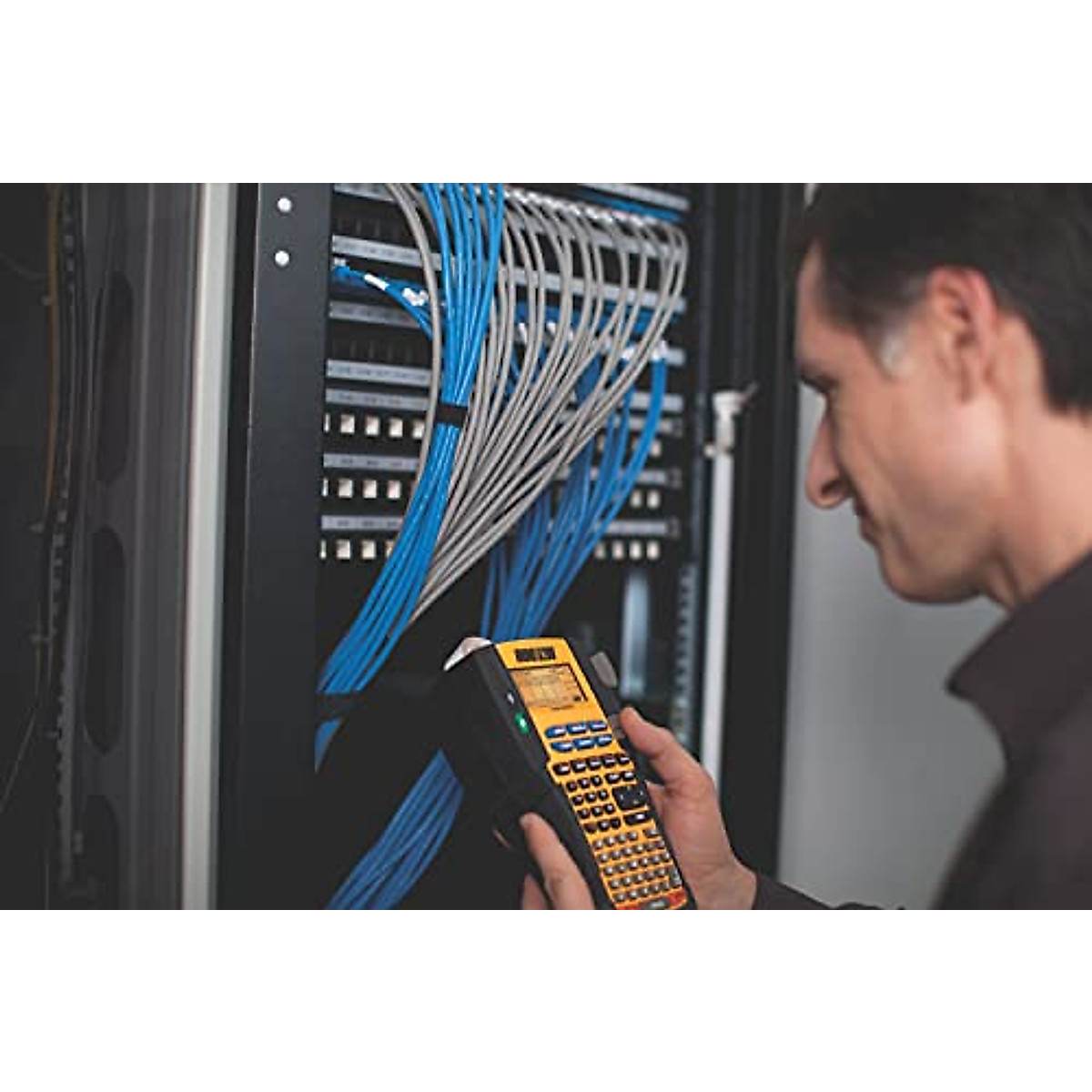 DYMO Rhino 5200 Industrial Portable Thermal Transfer Electronic Label Maker, Yellow - Label, Tape, Auto Power Off, Monochrome, LCD Display