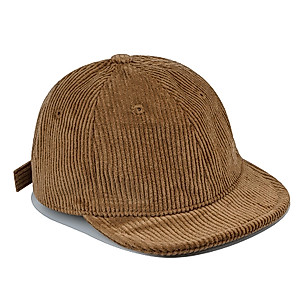 CLAPE Classic Baseball Cap Low Profile Cotton Dad Hat Corduroy Trucker Cap Casual Fitted Cap Snapback Hat Unisex (GD29-Camel)