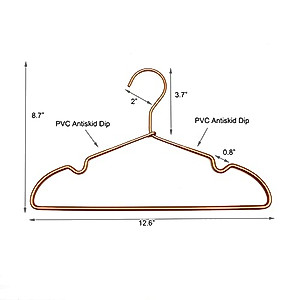 Koobay Premium 12.5" Rose Gold Children Display Kids Coat Hangers, Heavy Duty Baby Hangers, for Closet Organization ,Coat Shirt Clothes Hangers, 10PACK