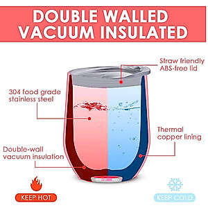 64HYDRO 12oz Faith Hope Love Butterfly Faith Christian Gifts Insulated Wine Tumbler With Lid - Stainless Steel Wine Glass Mug Cup For Travel, Office, Home - ABLZ2606009Z