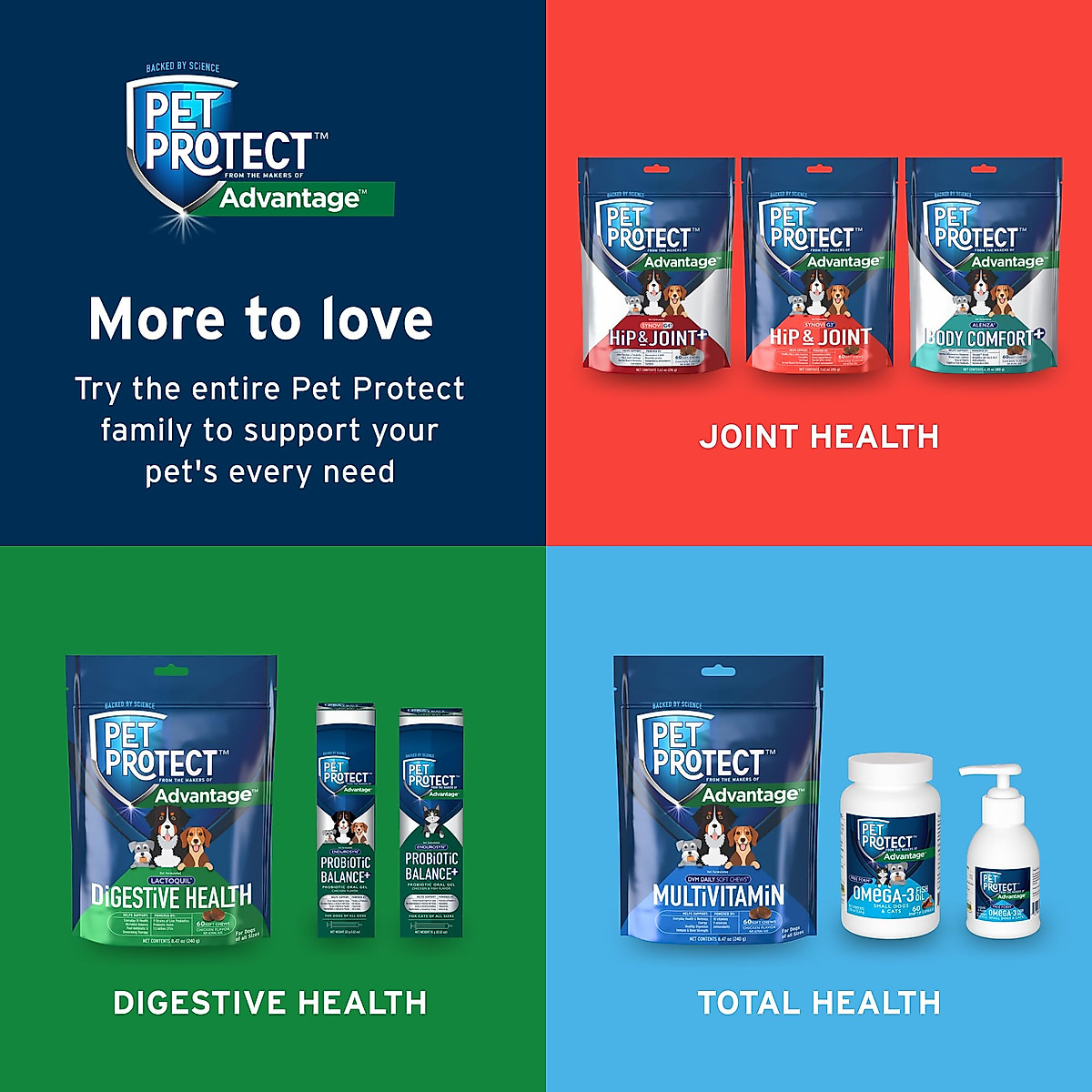 Pet Protect from The Makers of Advantage Vet-Formulated Hip & Joint Supplement for Dogs | 60 Chews