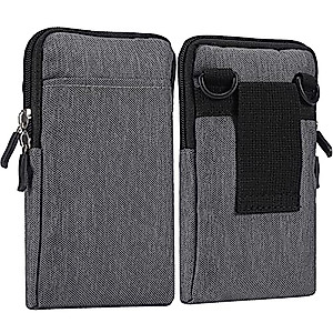 Cell Phone Holster with Belt Loop, Crossbody Cell Phone Purse Women, 7.2" Outdoor Travel Nylon Zipper Cellphone Waist Pouch Shoulder Messenger Bag Smartphone Wallet Pocket with Belt Loop Card Holder