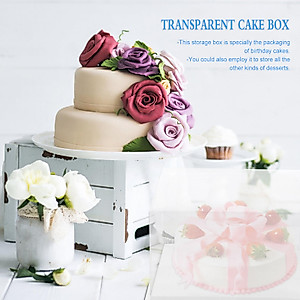 Cabilock 1pc Containers with Lids Cake Holder with Lid Candy Containers Disposable Cake Wedding Cake Stand Portable Pastry Container Cupcake Container Baby Tool Belt Fully Transparent