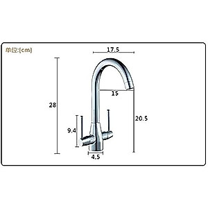 Kitchen & Bath Fixtures Taps Faucet,Double Bowl of Hot and Cold Water Mixed Copper Plating Faucet