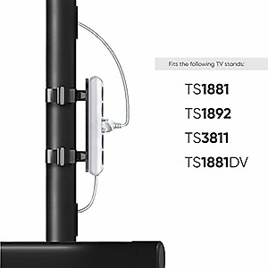 ONKRON Power Strip Surge Protector Mounting Bracket for TS1881 TV Stand Column Diameter 50 mm (APS1881) Black