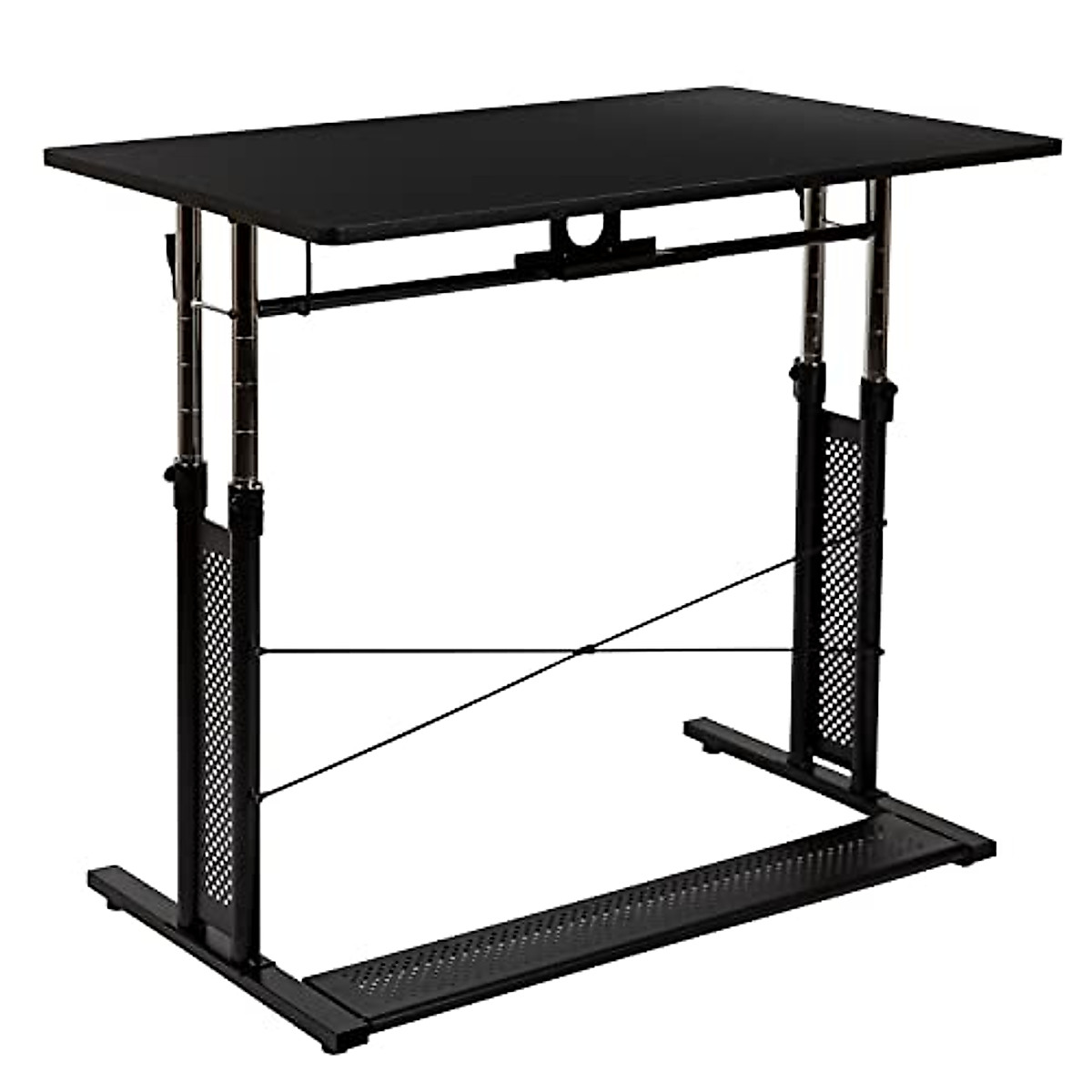 Flash Furniture Fairway Height Adjustable (27.25-35.75"H) Sit to Stand Home Office Desk - Black