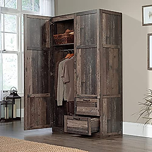 Sauder Miscellaneous Storage Wardrobe, L: 40.0" x W: 19.45" x H: 71.1", Reclaimed Pine Finish