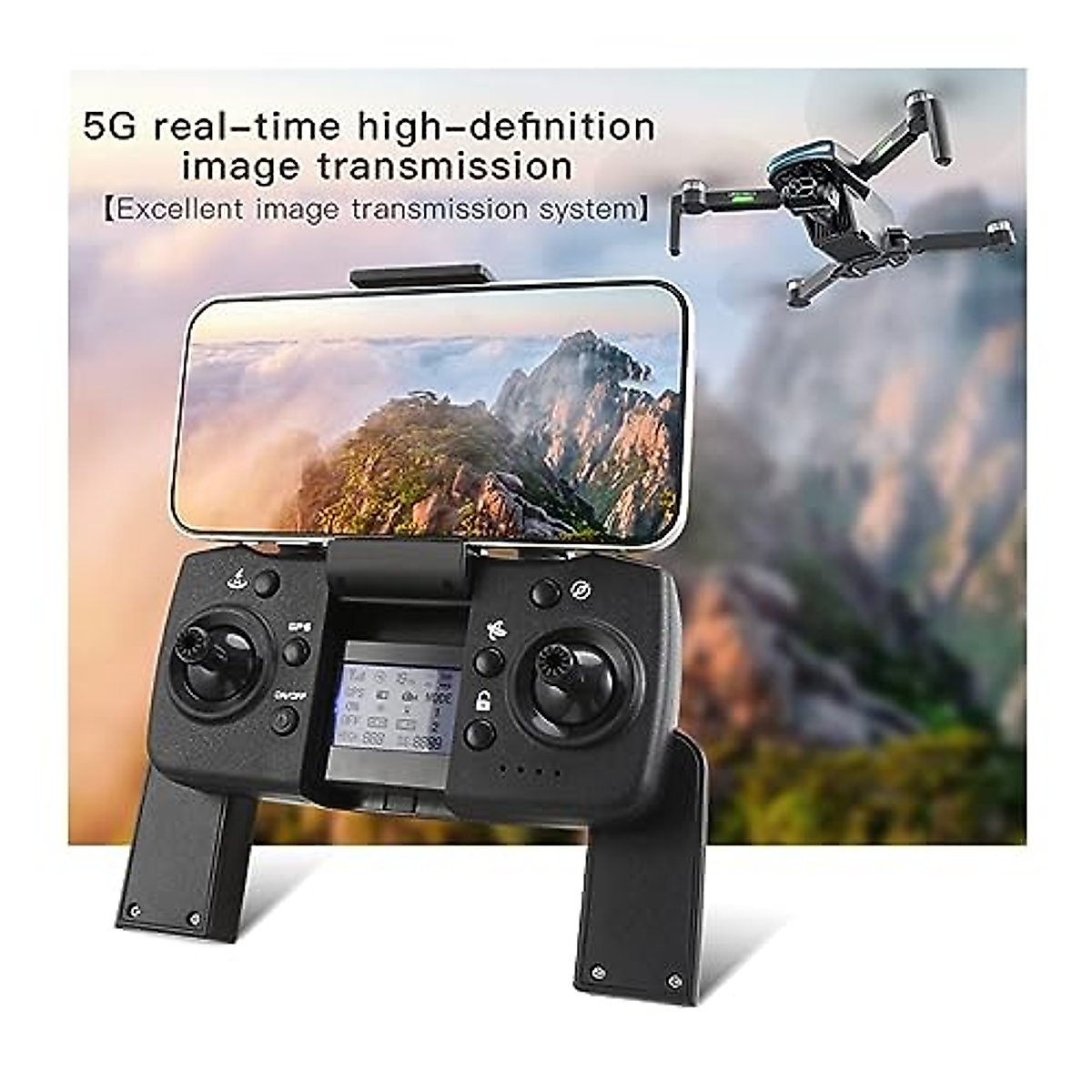 RKSTD 4K Camera GPS RC Drone For Adults, RC Quadcopter, Auto Return, Brushless Motor, Circle Flight, Waypoint Flight, Altitude Hold, Headless Mode, 360° Obstacle Avoidance