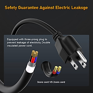 AMUFER 10Ft Extension Cord for Bug Zapper, 3 Prong Super Power Cord for Mosquito Zapper and Other Electronics