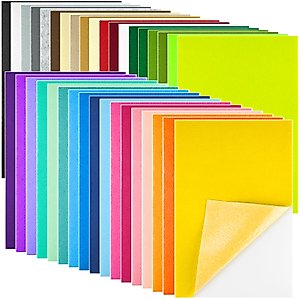 Morcheiong 36 Pcs Self Adhesive Felt Sheet Soft Felt Sheets with Adhesive Backing for Art Project and Sewing DIY Craft(11.8"x7.9"/30x20cm)- 36 Colors