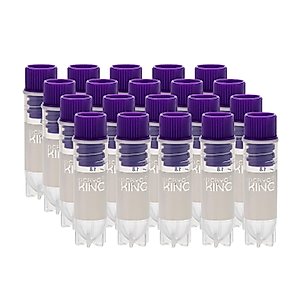 CryoKING 2.0ml Cryovial, Purple Vials, PP Tubes with Internal Thread, Tubes with Self-Standing Bottom, Lab vials with Caps for Sample Storage, 25 Pcs/Bag
