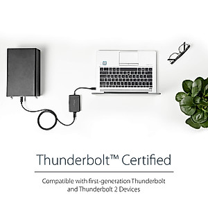 StarTech.com Thunderbolt 3 to Thunderbolt 2 Adapter (Non-Reversible) - TB3 Laptop to TB2 (20Gbps) or TB1 (10Gbps) Devices / Displays - Black - Windows/Mac (TBT3TBTADAP)