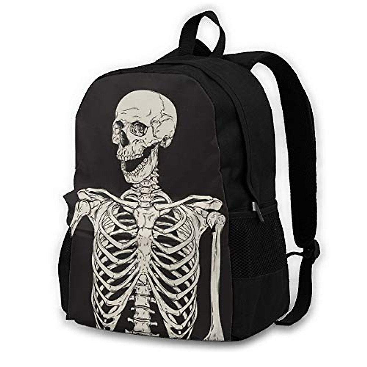 Cool Halloween Laptop Backpack Rock Roll Skull Hippie Tablet Bag Travel Business College Rucksack Casual Outdoor Camping Daypack for Women Men