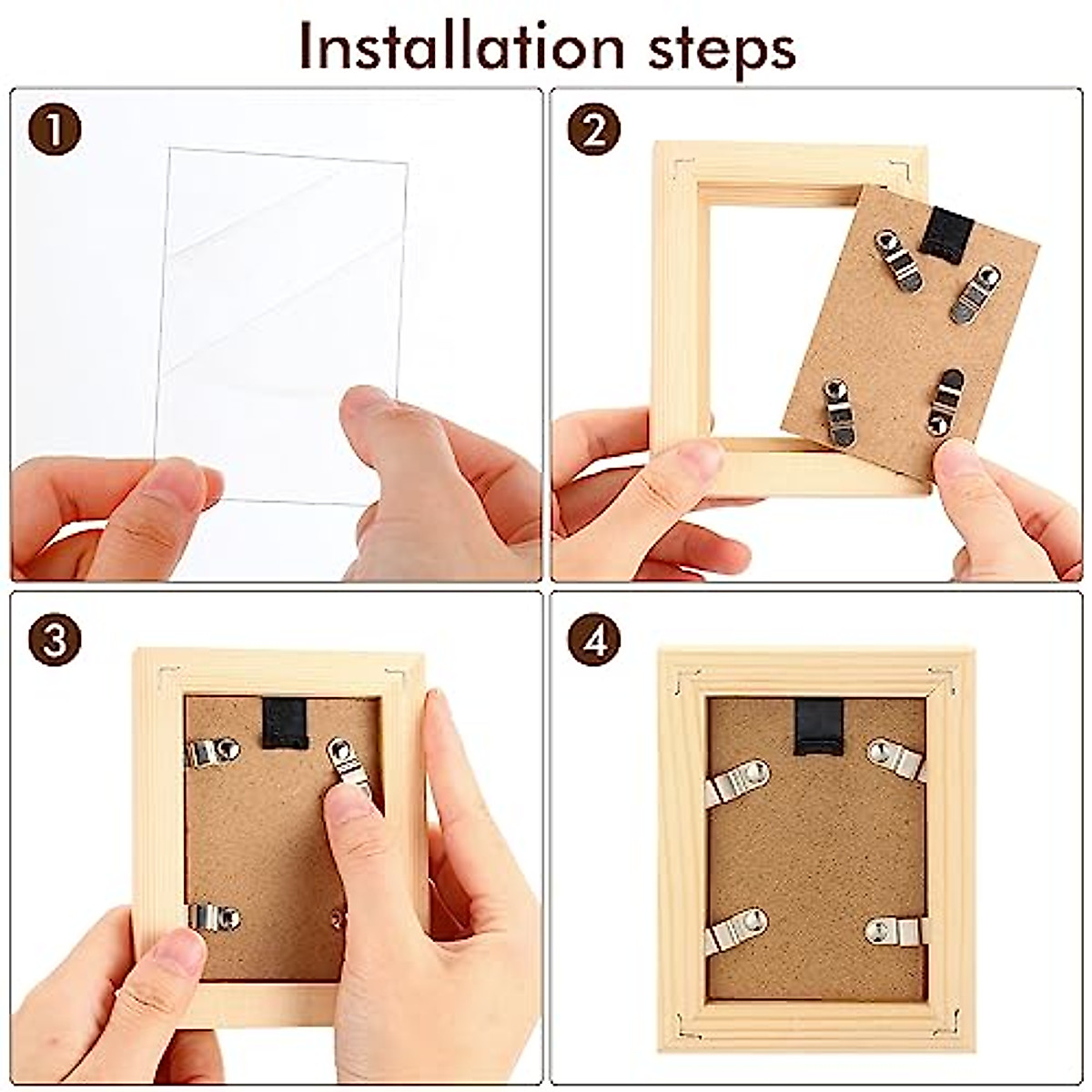 Kigley 6 Pcs 2.5 x 3.5 Inches Picture Frame Mini Rustic Picture Frames Wallet Size Wood Grain Table Desk Top Standing Fits Photo for Wall and Tabletop Picture Display