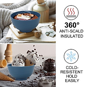 Wrova wheat straw small bowls 10oz set of 8 - Unbreakable Dessert Bowls for kids - Mini Bowls for Ice Cream,Snack and Fruits - Microwave & Dishwasher Safe Appetizer Bowls